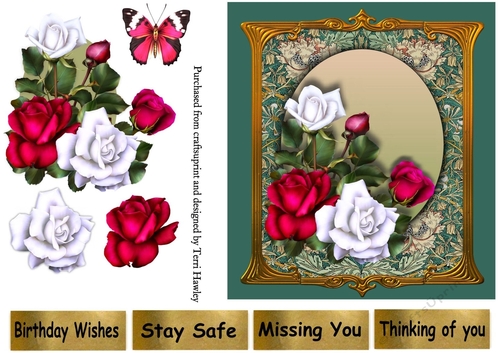 beautiful rose greetings - CUP1038645_906 | Craftsuprint