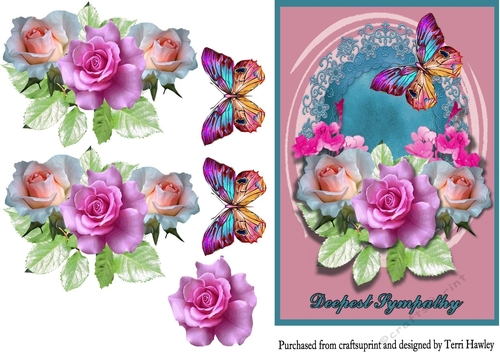 deepest sympathy pink rose - CUP1046312_906 | Craftsuprint