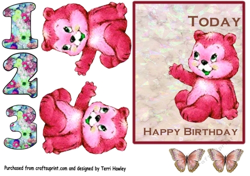 pink teddy bear - CUP1171880_906 | Craftsuprint