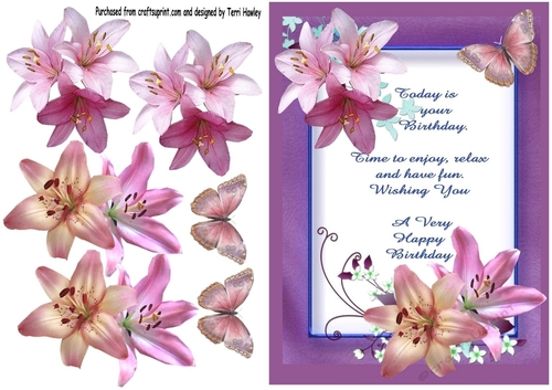 birthday lilies - CUP1172127_906 | Craftsuprint