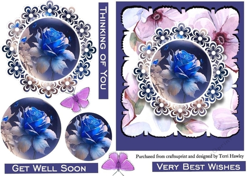 blue rose greetings - CUP1202332_906 | Craftsuprint