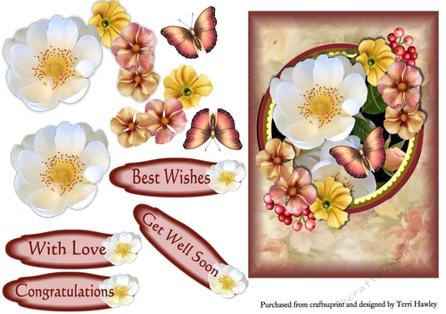 many greetings mixed flowers - CUP1212650_906 | Craftsuprint