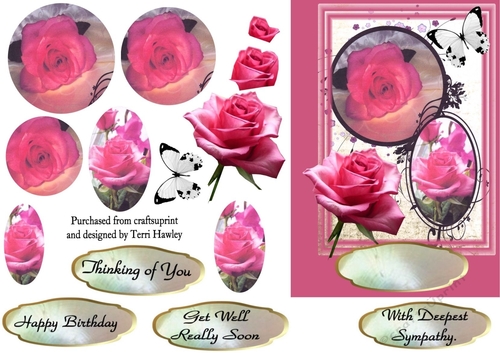 many greetings with roses - CUP1298708_906 | Craftsuprint