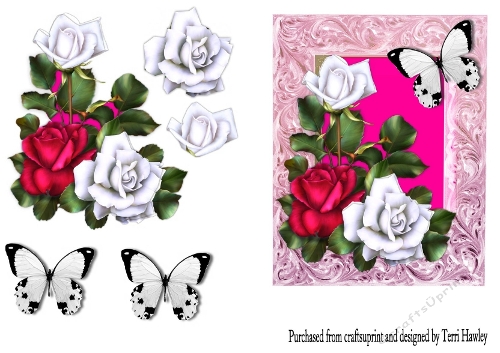 roses and butterflies - CUP1387297_906 | Craftsuprint