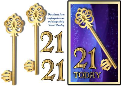 Twenty One Key Blue - CUP334525_906 | Craftsuprint