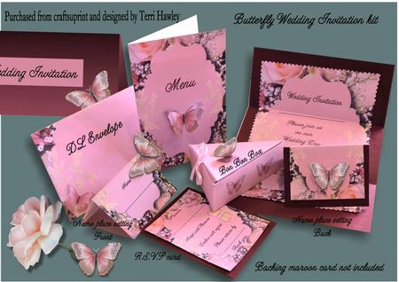 Pink Butterfly Wedding Invitation Kit - CUP666417_906 | Craftsuprint