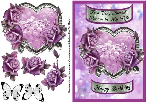 roses card purple - CUP787655_906 | Craftsuprint