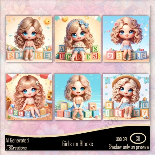 Girls on Blocks - CUP1329298_124286 | Craftsuprint