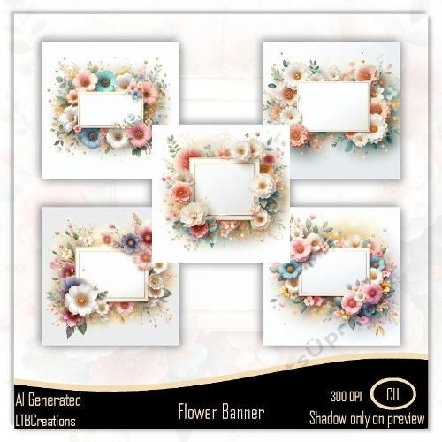 Flower Banner - CUP1368435_124286 | Craftsuprint