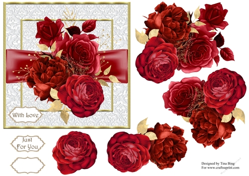 Framed red roses - CUP1203283_2738 | Craftsuprint