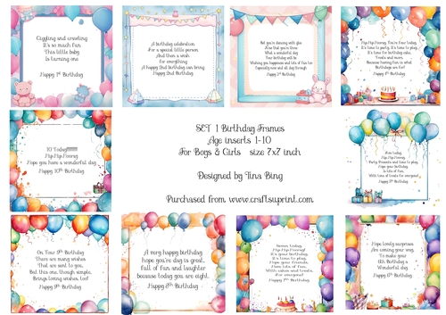 Birthday inserts 1-10 set 1 - CUP1293167_2738 | Craftsuprint