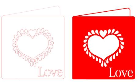 Elegant Love Heart Card Template - Cut File - CUP705406_1929 | Craftsuprint