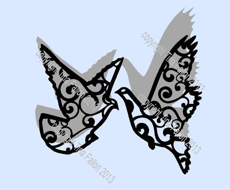Filigree Wedding Dove Toppers - CUP707635_1929 | Craftsuprint