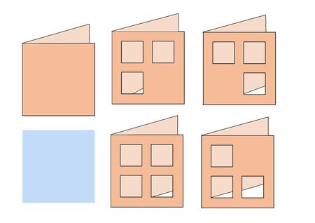 Set 4 Square Cards With Apertures Insert And Backer - CUP708809_1929 ...