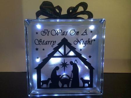 Nativity Glass Block Tile Design 6x6 Inches - CUP709005_1929 | Craftsuprint