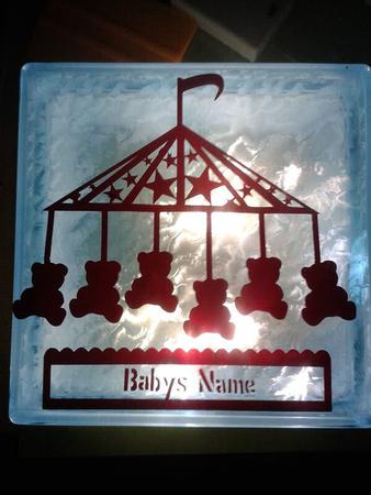 Carousel To Personalise Glass Block Tile Design 6x6 Inches - CUP709058 ...
