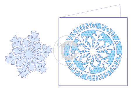 Happy Christmas Snowflake Card Template - CUP709762_1929 | Craftsuprint