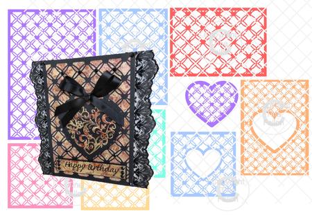 Set Of 9 Heart Trellis Templates Cut/emboss/engrave - CUP712830_1929 ...