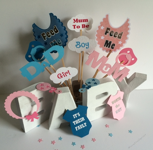 Baby Shower, Birth, party photo props set A - CUP719717_1929 | Craftsuprint