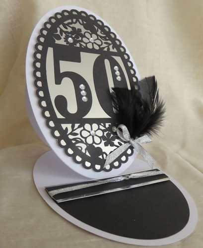 50th Oval Card Topper - CUP763571_1929 | Craftsuprint