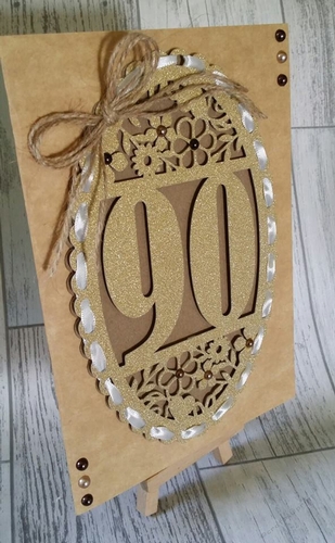 90th Oval Card Topper - CUP763584_1929 | Craftsuprint