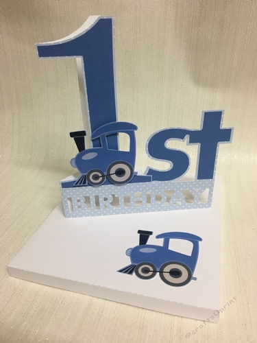 Shaped 1st Birthday Card with Train detail and card box - CUP816972 ...