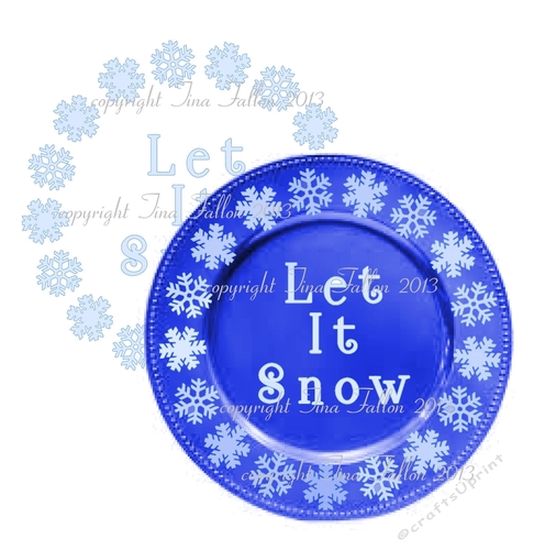 Let It Snow Design for Christmas Charger Plate - vinyl suitable ...