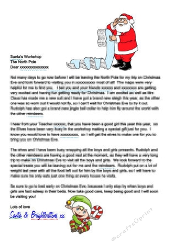 Editable Personalised letter from Santa and Elf studio and Word doc ...