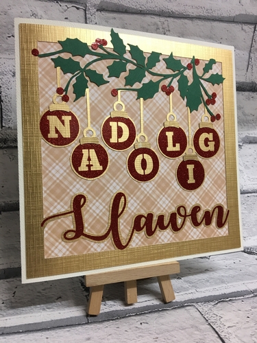 Merry Christmas in Welsh card topper - mullti layered file incs backing ...