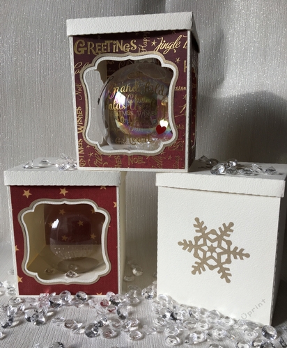 80mm Christmas Bauble Ornament Box from A4 card - multi design choice ...