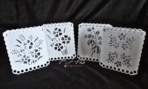 4 x Stencil Floral Cards ,All formats - CUP1083152_596 | Craftsuprint