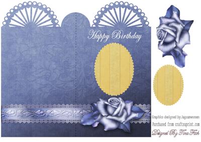 Blue Fancy Front Card - CUP109094_596 | Craftsuprint