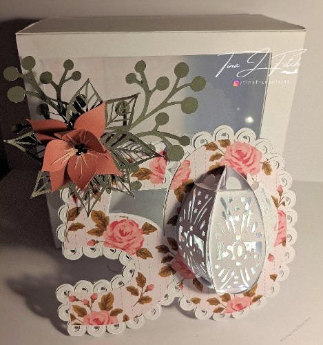 50th Birthday-Anniversary Lantern Card & Box template TF0843, All ...