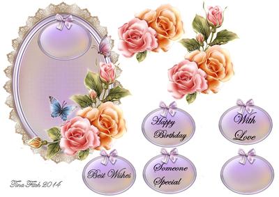 Lacy Oval Rose Topper - CUP538539_596 | Craftsuprint