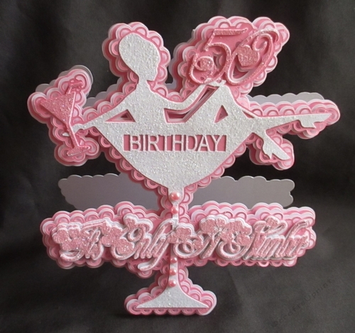 50th Birthday Glass Card. All file formats - CUP716522_596 | Craftsuprint