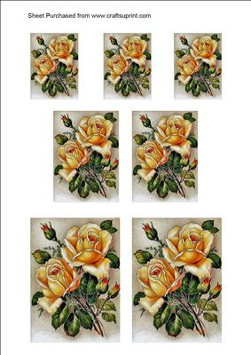 Yellow Roses Topper Sheet - CUP206941_33 | Craftsuprint