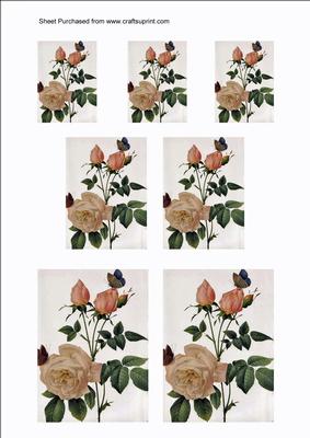 Pink Roses Topper Sheet - CUP208951_33 | Craftsuprint