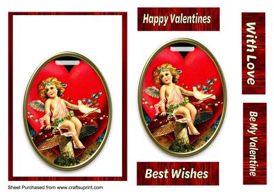 Valentines Cherub A5 Card - CUP281834_33 | Craftsuprint