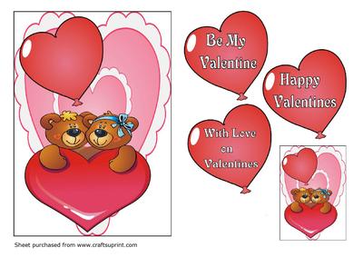 Valentine Bears A5 Card - CUP385461_33 | Craftsuprint