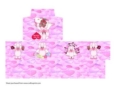 Valentines Pigs Small Gift Box - CUP480615_33 | Craftsuprint