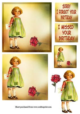 Forgotten Birthday 6x6 Card - CUP531233_33 | Craftsuprint