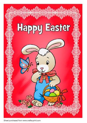 Easter Bunny A4 Card Red - CUP599915_33 | Craftsuprint