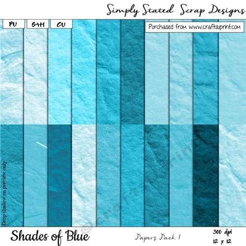 Shades of Blue Papers Pack #1 - CUP1037380_95318 | Craftsuprint