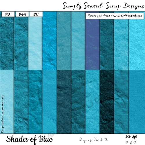 Shades of Blue Papers Pack #2 - CUP1037550_95318 | Craftsuprint