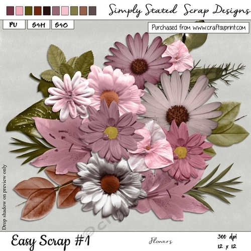 Easy Scrap #1 - Flowers & Leaves - CUP926491_95318 | Craftsuprint