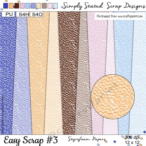 Easy Scrap #3 - Styrofoam Papers - 12 x 12 - CUP929530_95318 | Craftsuprint