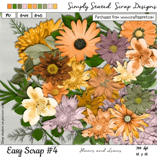 Easy Scrap #4 - Flowers & Leaves - CUP929777_95318 | Craftsuprint