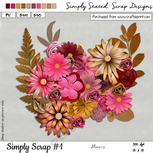 Simply Scrap #1 - Flowers & Leaves - CUP930139_95318 | Craftsuprint