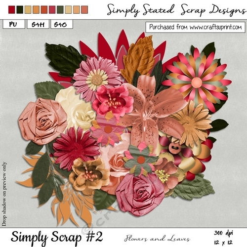 Simply Scrap #2 - Flowers & Leaves - CUP931694_95318 | Craftsuprint