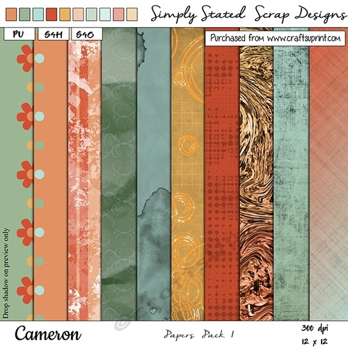 Cameron - Papers Pack #1 - 12 x 12 - CUP947357_95318 | Craftsuprint